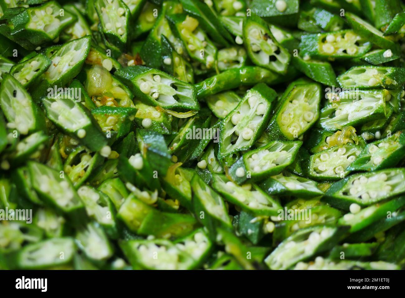 Fresh okra isolated on white background Stock Photo - Alamy