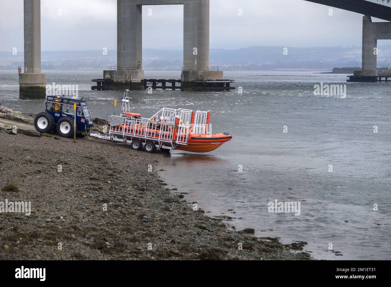 Practice tractor launch of the North Kessock Lifeboat, from the ...