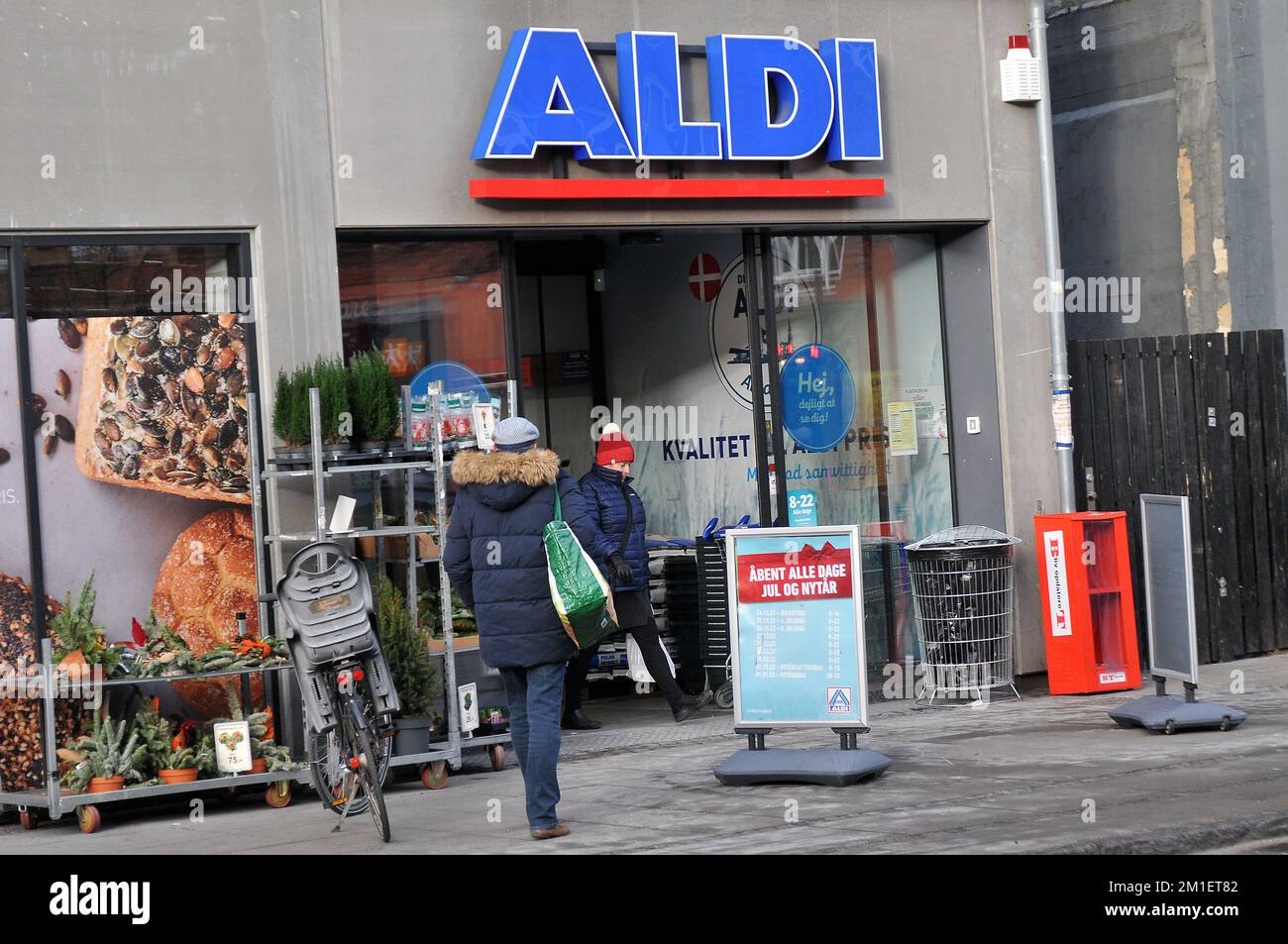 Copenhagen/Denmark/12 December 2022/ Deutsche Aldi grocery store in ...