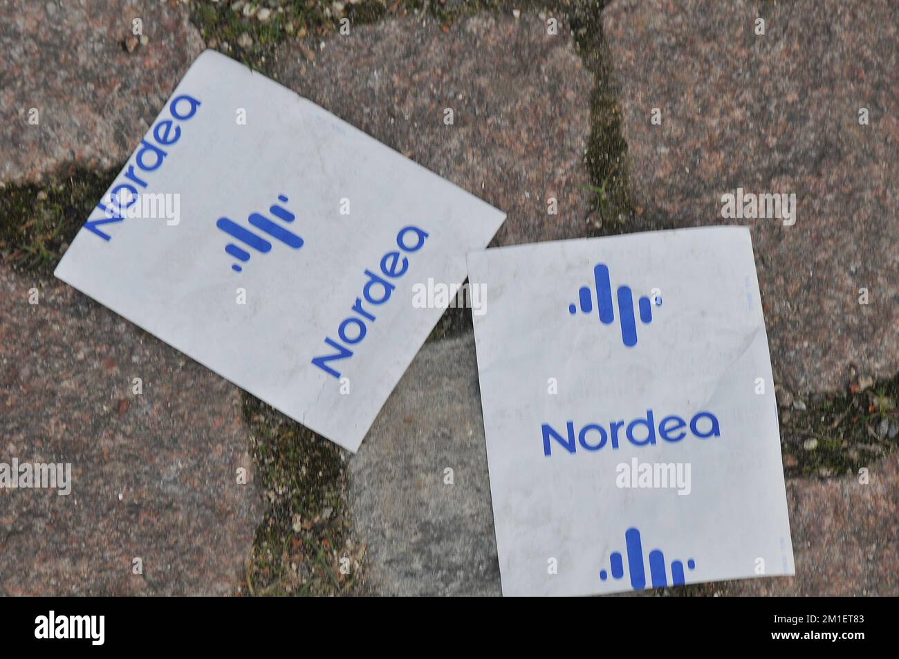 Copenhagen/Denmark/12 December 2022/ Nordea bank branch in danish ...