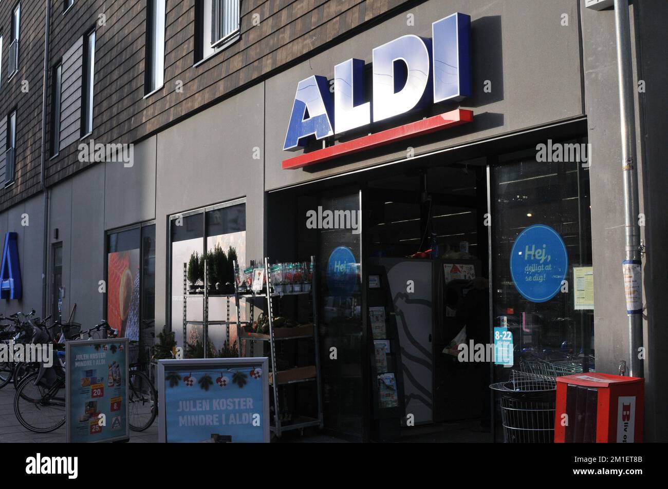Copenhagen/Denmark/12 December 2022/ Deutsche Aldi grocery store in ...