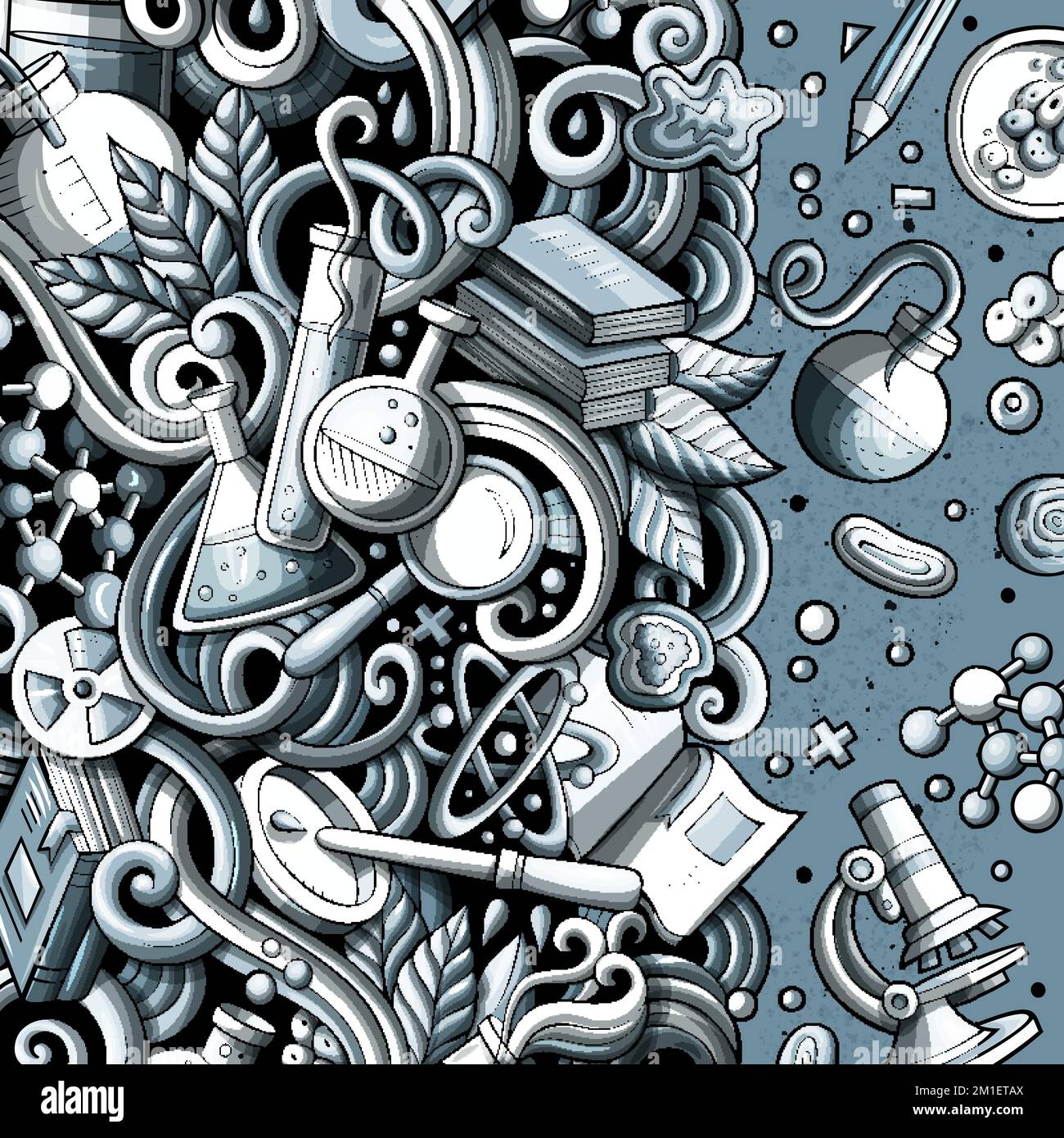 Cartoon cute doodles hand drawn Science frame Stock Vector Image & Art ...