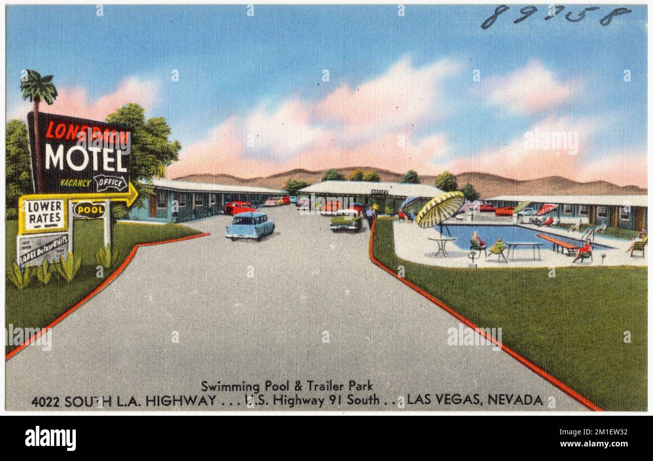 Lone Palm Motel, swimming pool & trailer park, 4022 South L.A. Highway ...