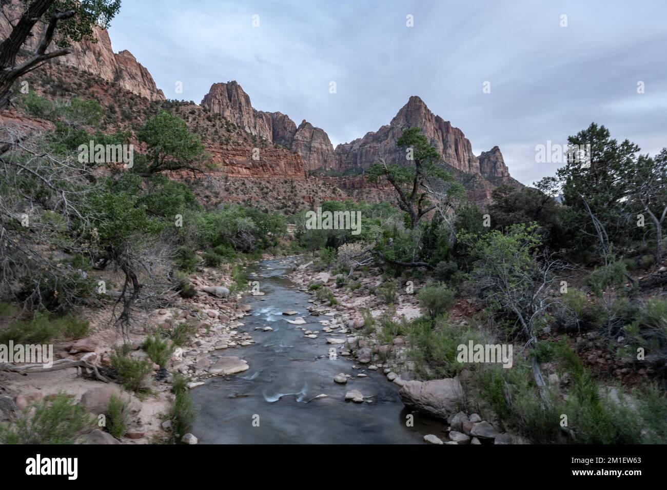 Virgin River Flows Below the Watchmen Formation in Zion National Park ...