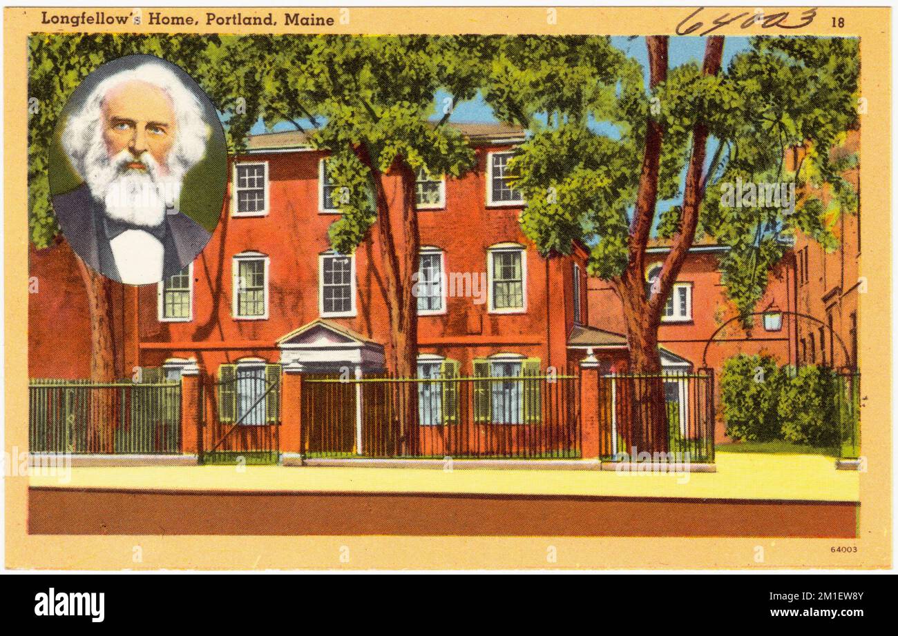 Longfellow's Home, Portland, Maine , Historic buildings, Tichnor ...