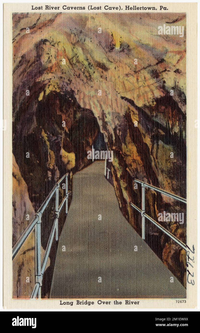 Lost River Caverns (Lost Cave) Hellertown, Pa., long bridge over the ...