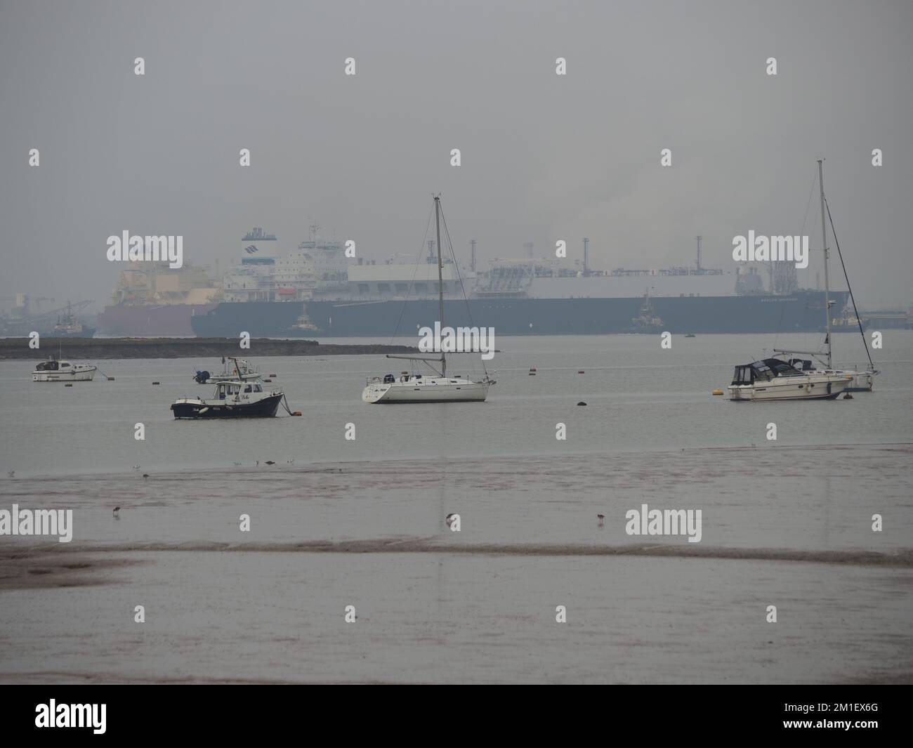 Queenborough, Kent, UK. 12th Dec, 2022. Two gas ships are seen ...