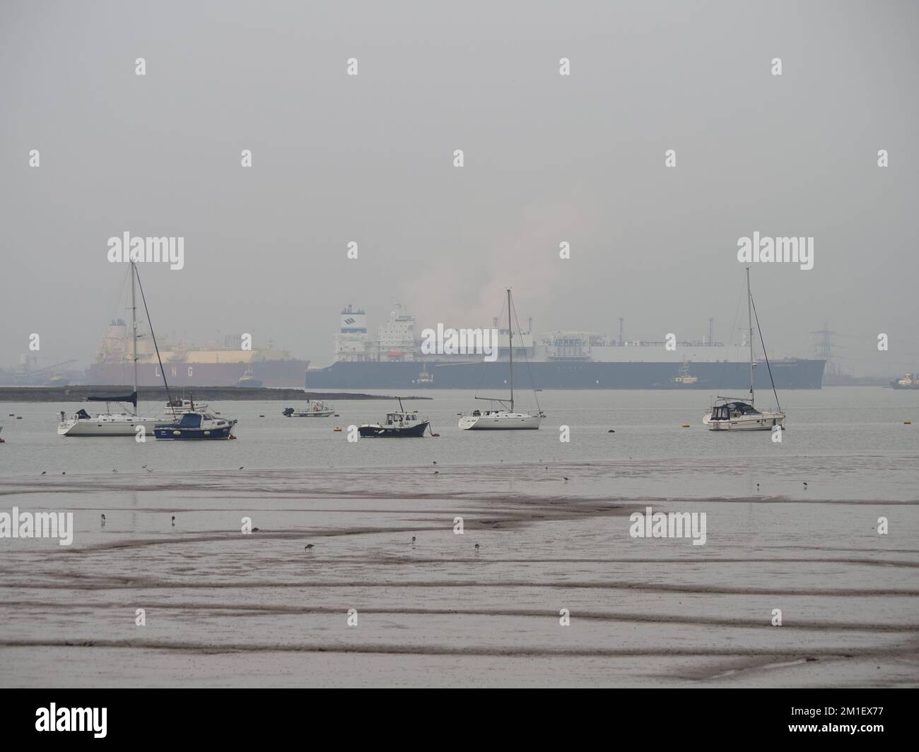 Queenborough, Kent, UK. 12th Dec, 2022. Two gas ships are seen ...