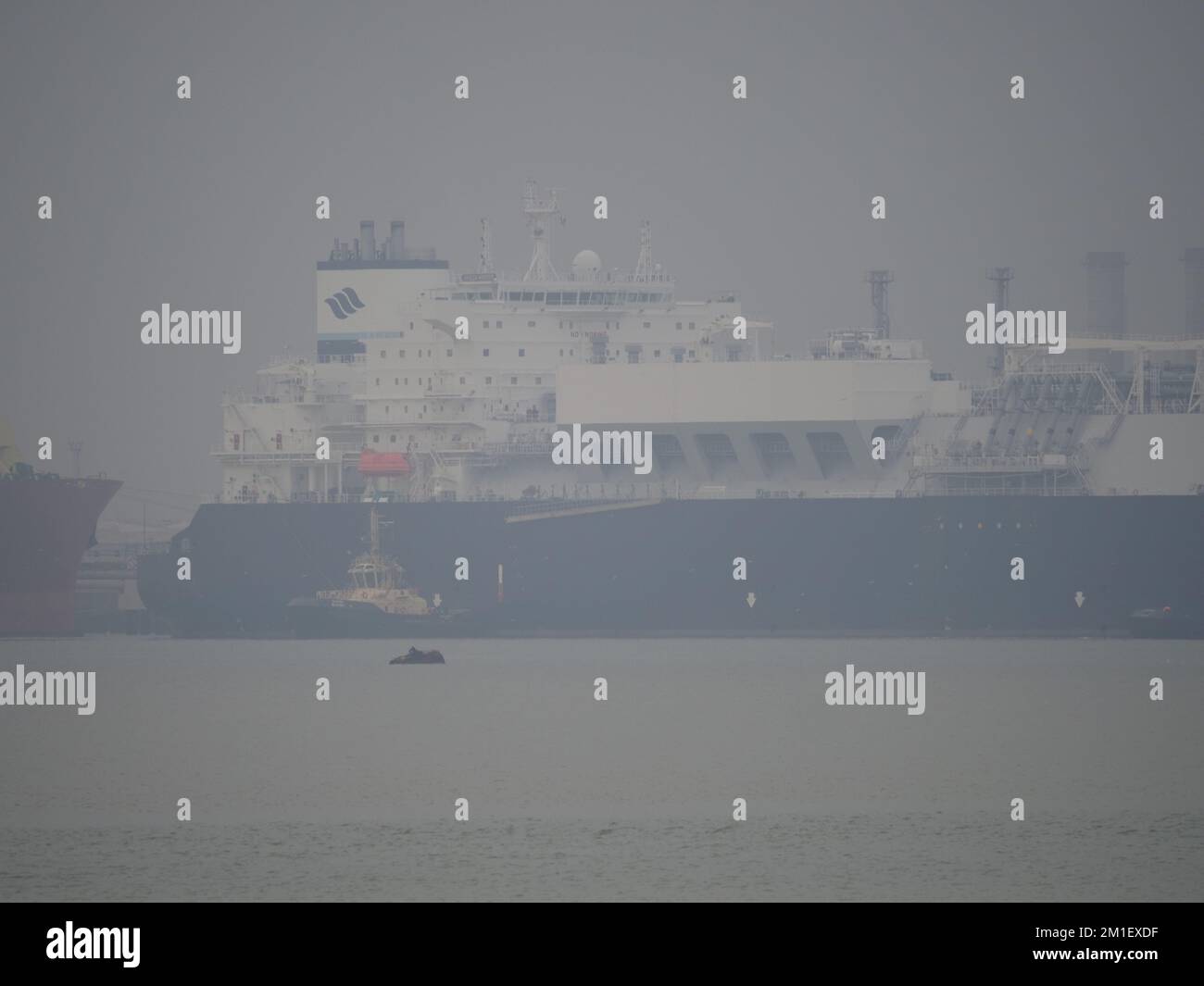 Queenborough, Kent, UK. 12th Dec, 2022. Two gas ships are seen ...