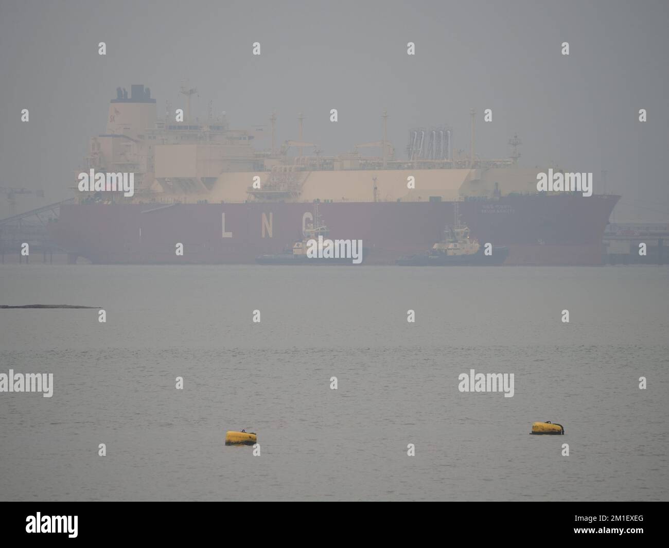 Queenborough, Kent, UK. 12th Dec, 2022. Two gas ships are seen ...