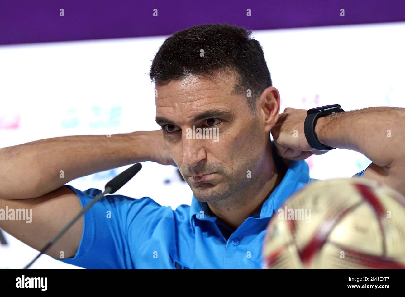 Argentina manager Lionel Scaloni during a press conference at the Main ...