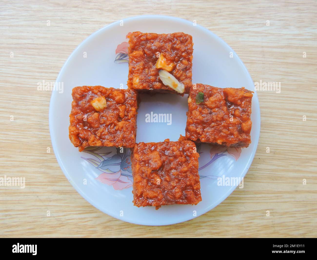 Indian sweet called Singhara Barfi in India. It is made with Singhara ...