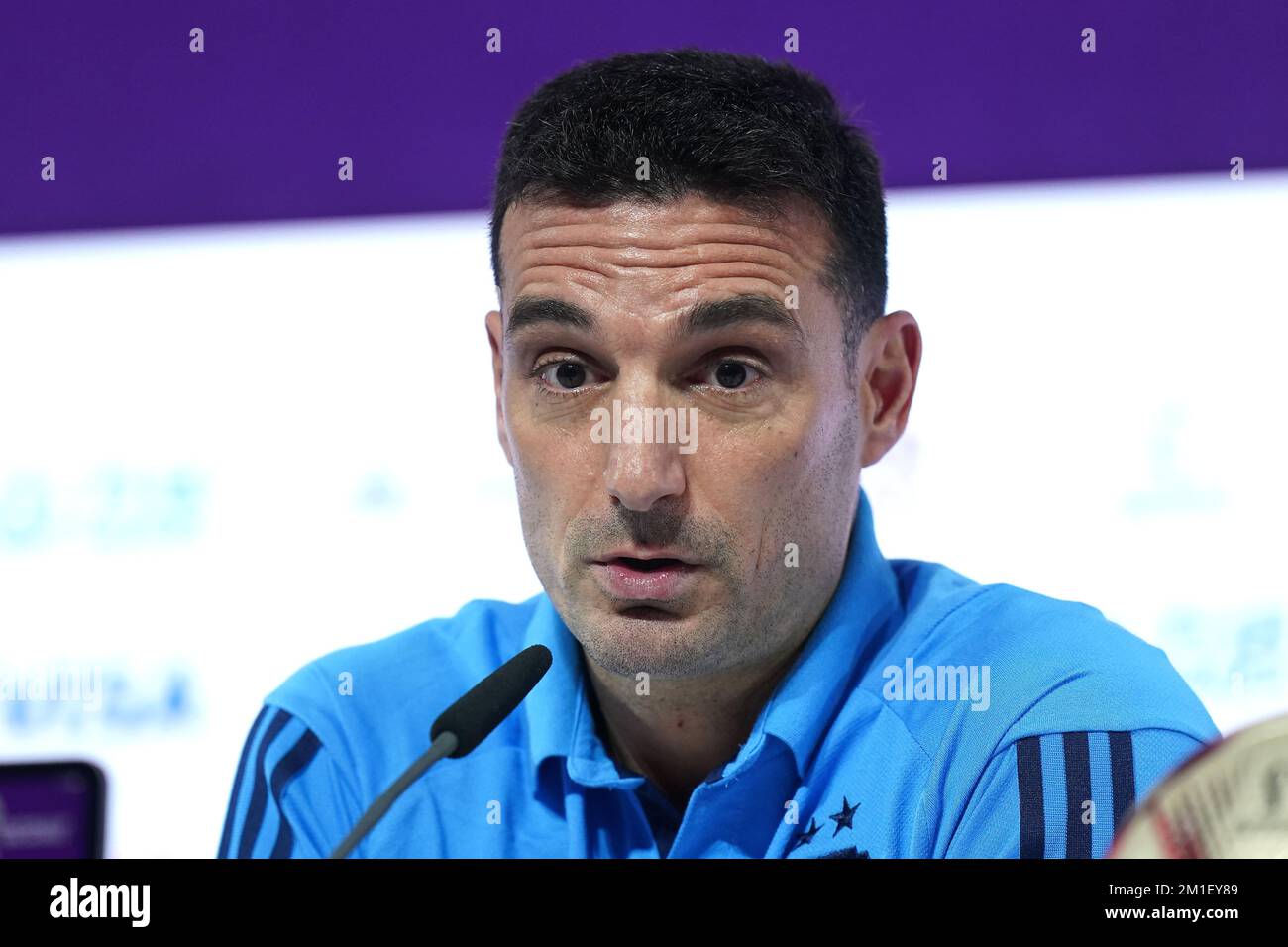 Argentina manager Lionel Scaloni during a press conference at the Main ...