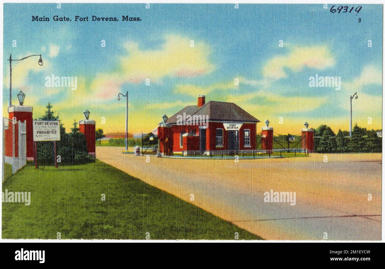 Main gate, Fort Devens, Mass. , Gates, Military facilities, Tichnor ...