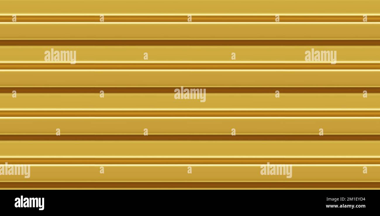 Golden corrugated iron horizontal sheets seamless pattern of fence or ...