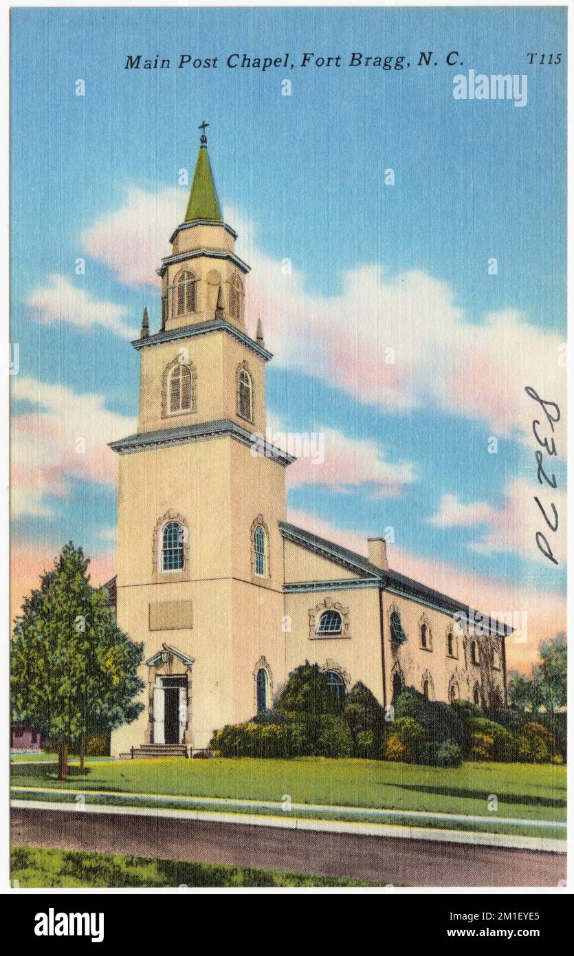 Main Post Chapel, Fort Bragg, N. C. , Churches, Tichnor Brothers ...