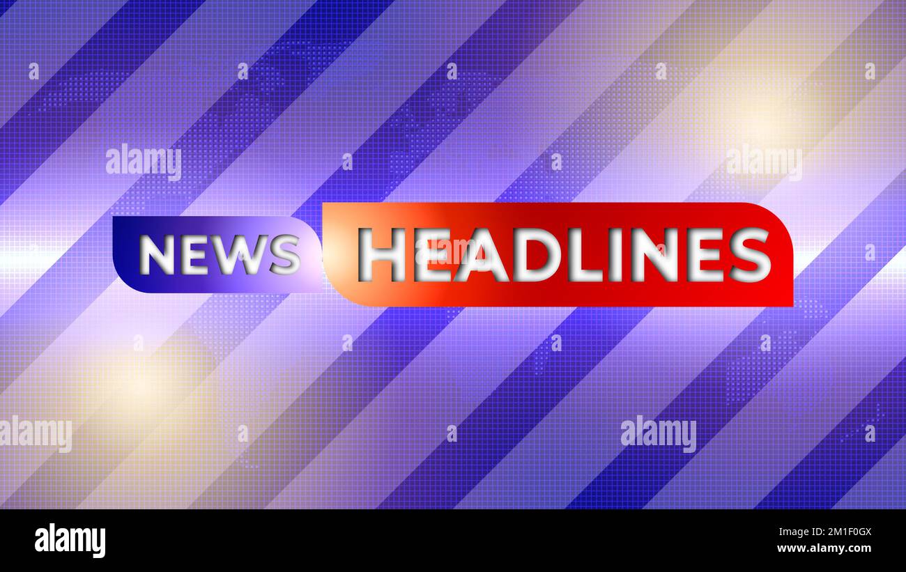 news headlines illustration word on blue background Stock Photo - Alamy