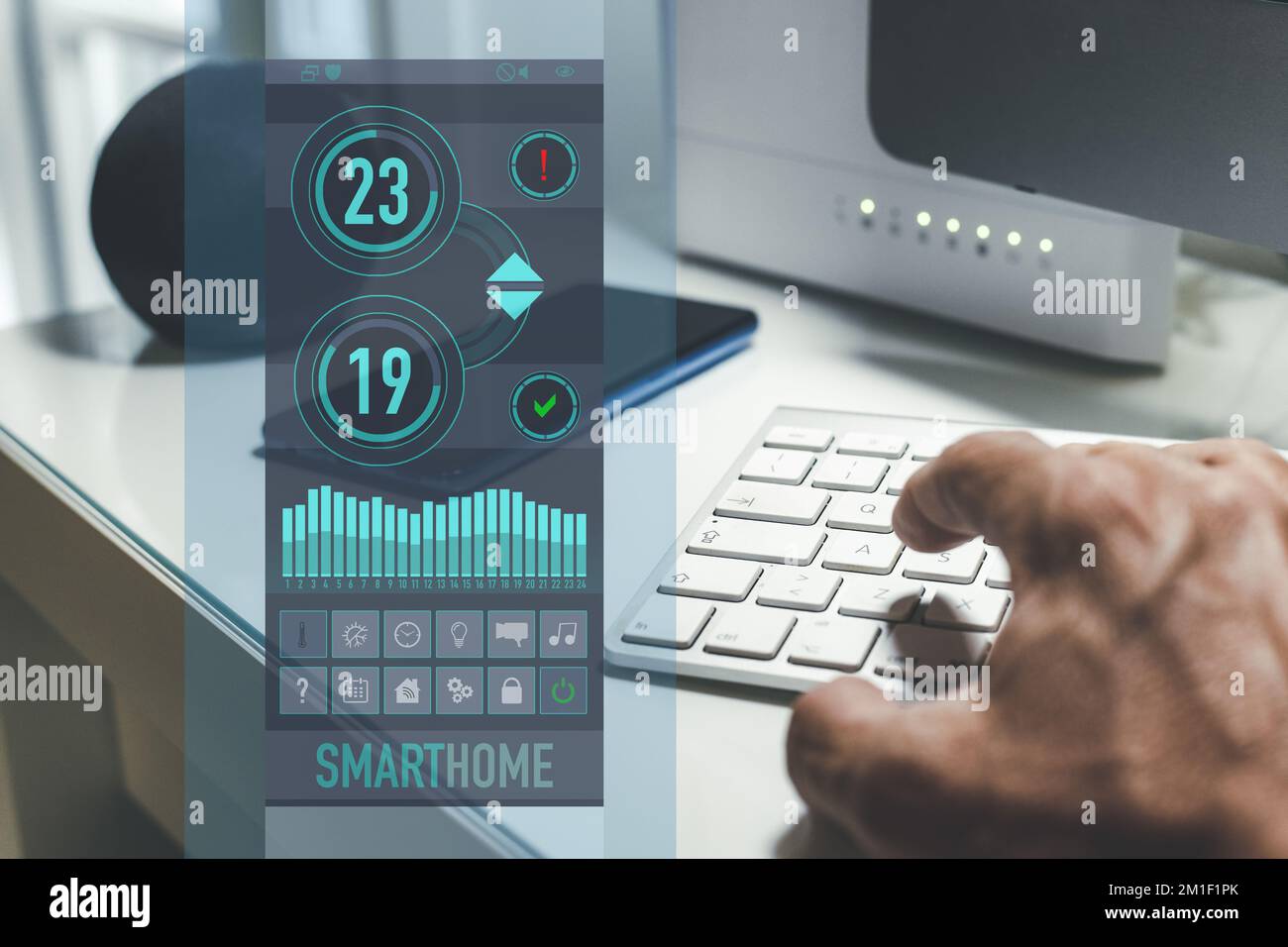 Smart home application on smartphone. Domotic, technology automation ...