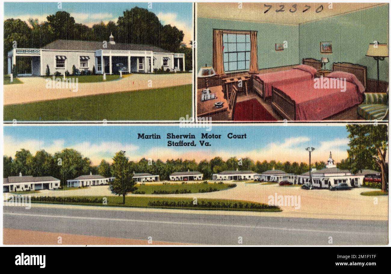 Martin Sherwin Motor Court, Stafford, Va. , Motels, Tichnor Brothers ...
