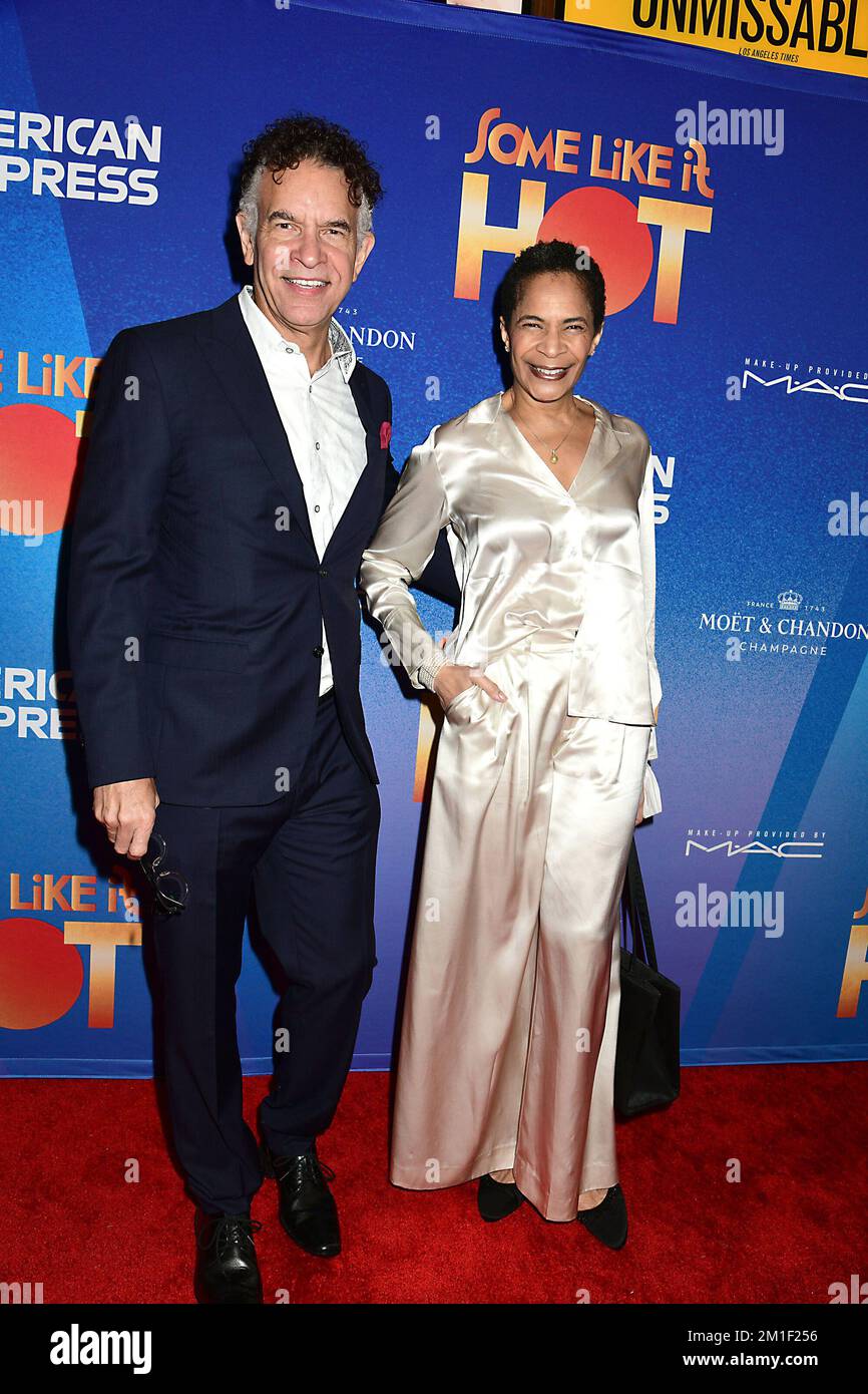 Brian Stokes Mitchell and wife Allyson Tucker attends the "Some Like it Hot" Broadway Opening on ...