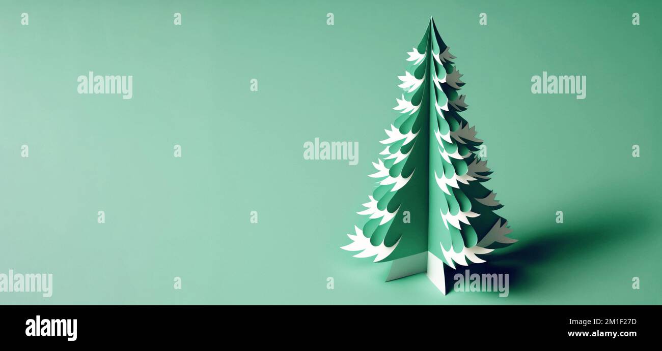 christmas tree paper cutting Stock Photo - Alamy
