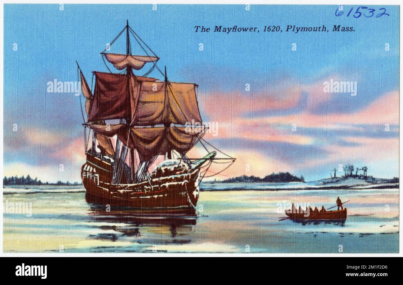 The Mayflower, 1620, Plymouth, Mass. , Sailing ships, Mayflower Ship ...