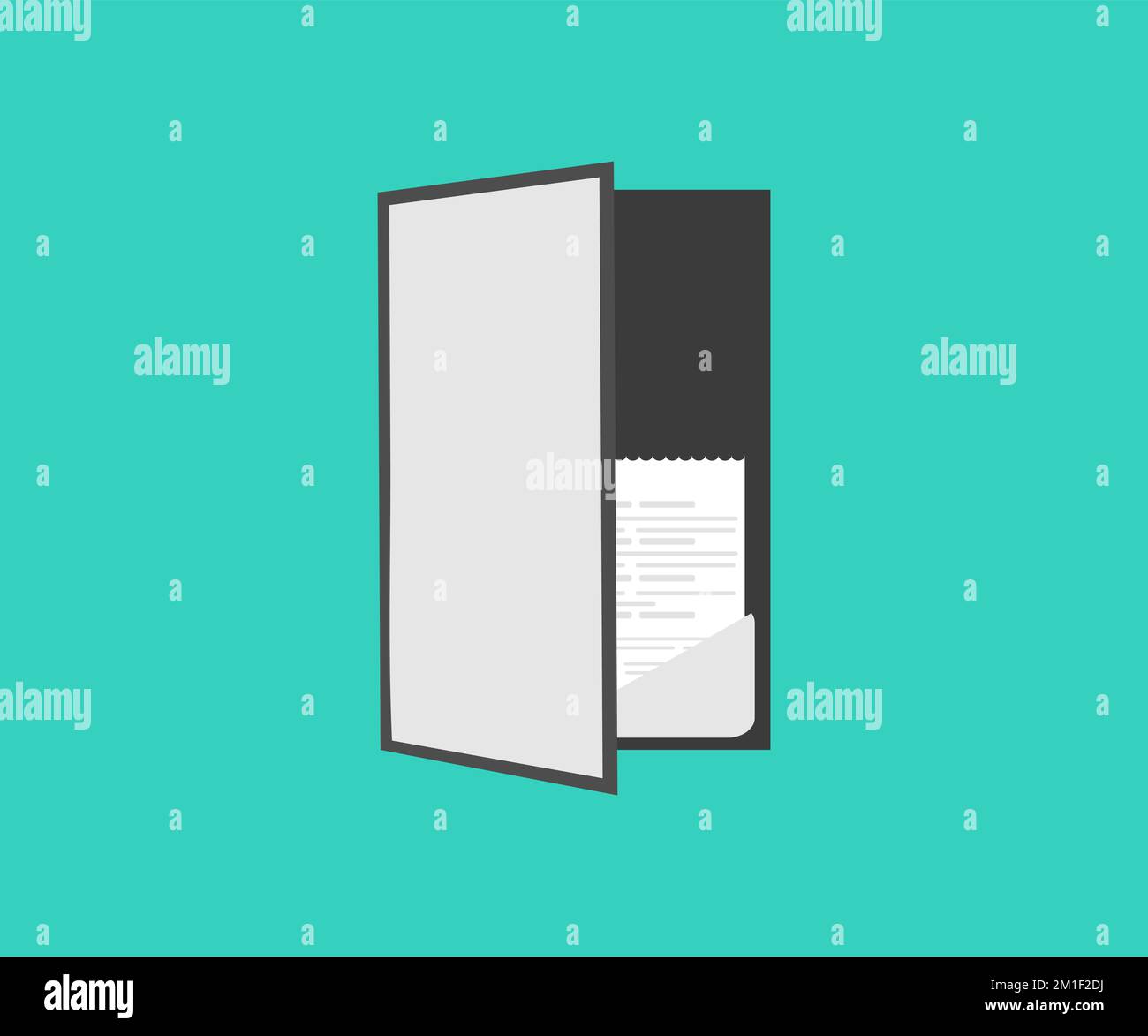 Paper invoice with suggested gratuities or tips. Receipt Holder on cafe ...