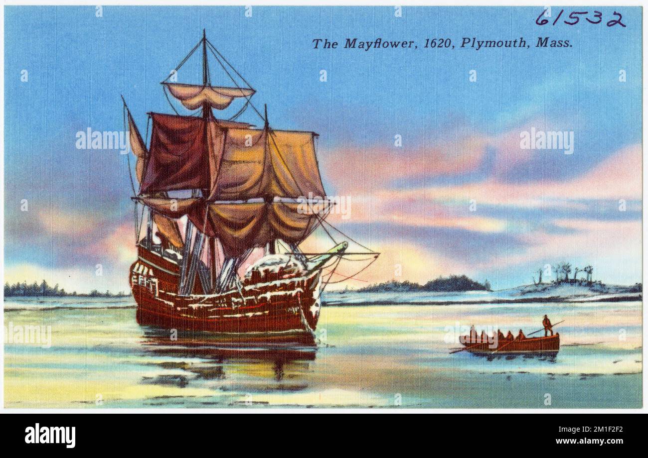 The Mayflower, 1620, Plymouth, Mass. , Sailing ships, Mayflower Ship ...