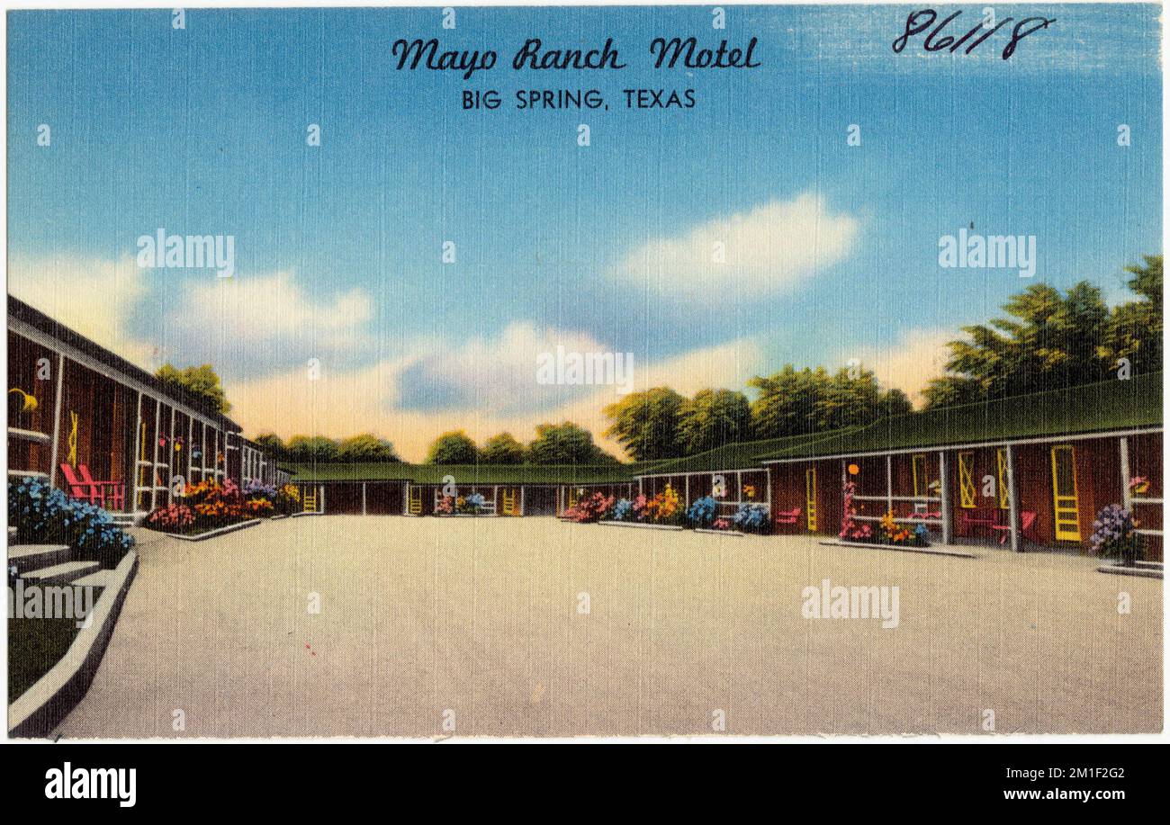 Mayo Ranch Motel, Big Spring, Texas , Motels, Tichnor Brothers ...
