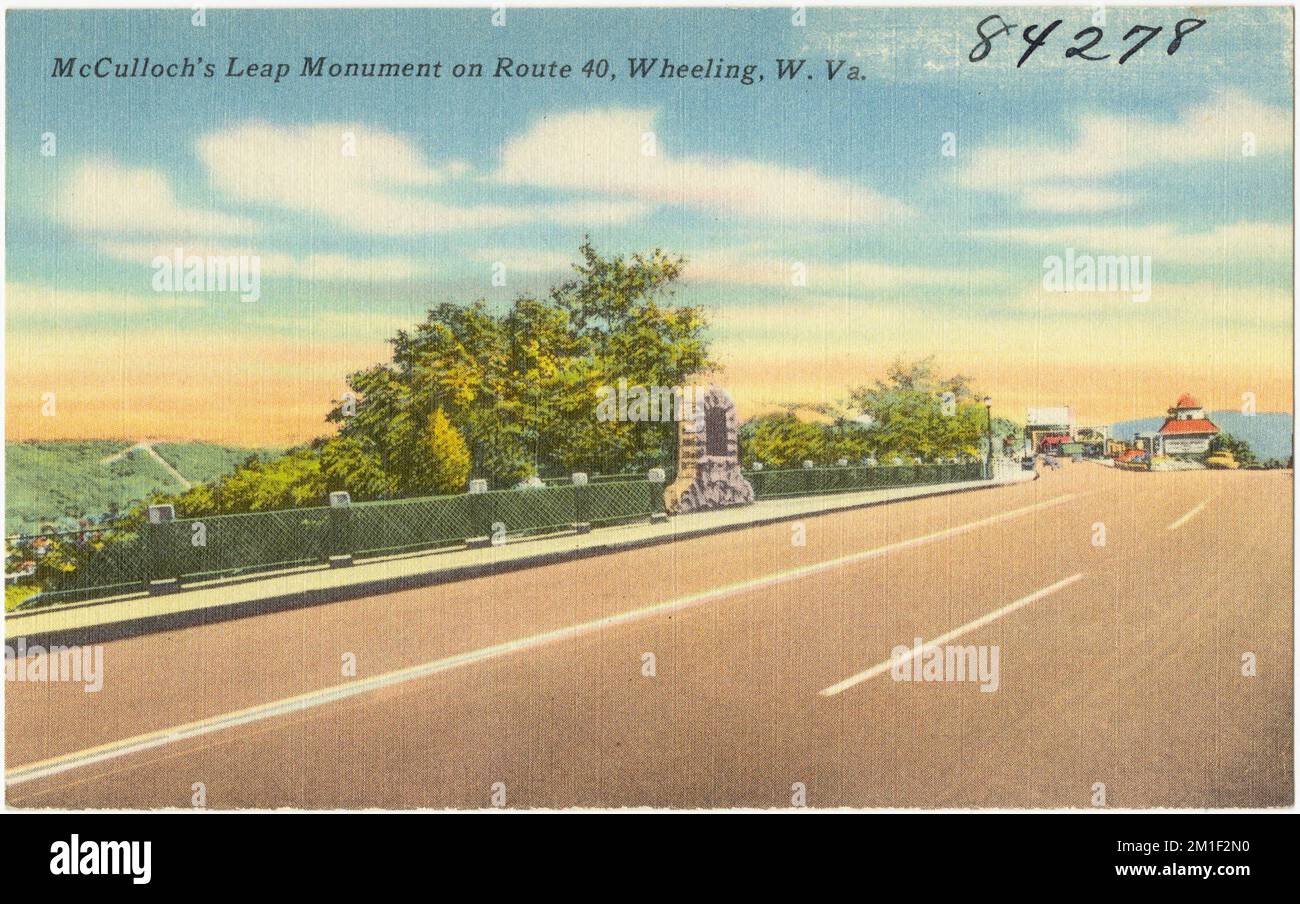 McCulloch's Leap Monument on Route 40, Wheeling, W. Va. , Monuments ...