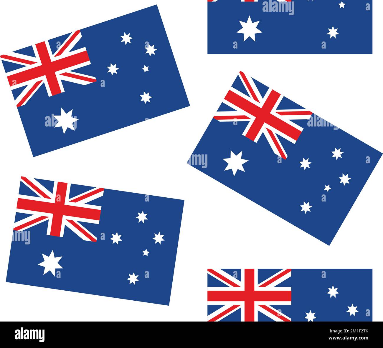 Vector seamless pattern of flat Australian flag isolated on white ...