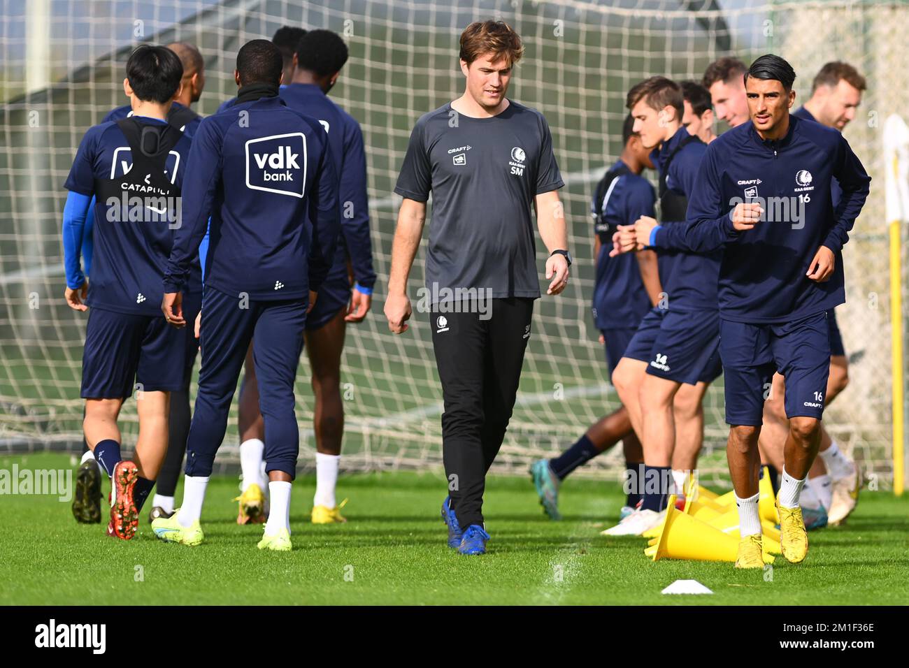 Gent's players pictured during a training session at the winter ...