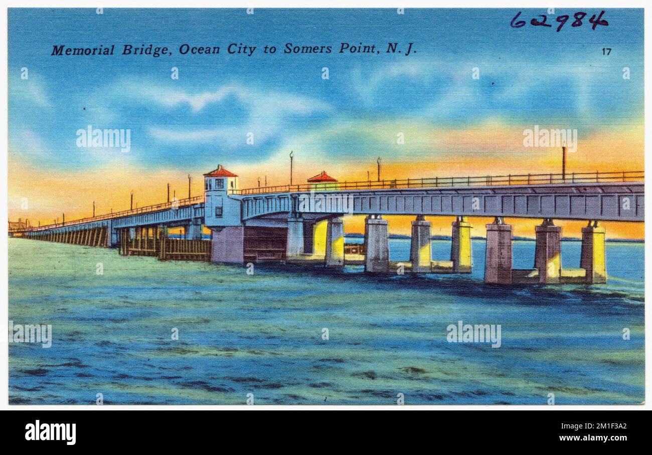 Memorial Bridge, Ocean City to Somers Point, N. J. , Bridges, Rivers ...