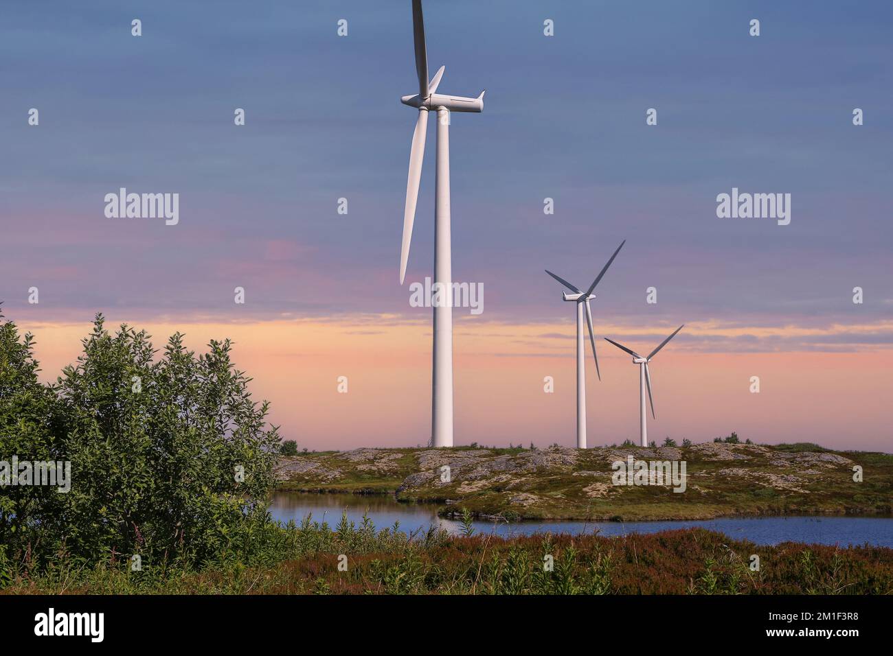 Wind turbines in the Smoela wind park , located in the central part of ...