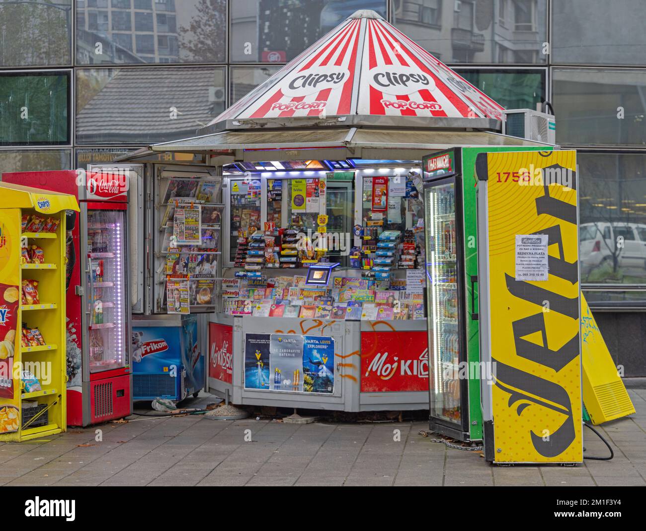 Belgrade, Serbia - November 20, 2022: Kiosk Shop Selling Cigarettes ...