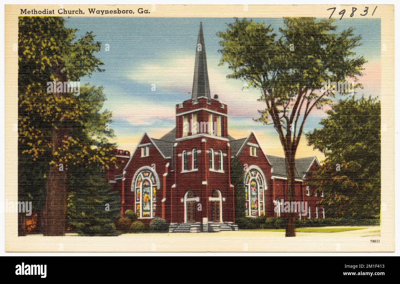 Methodist Church, Waynesboro, Ga. , Churches, Tichnor Brothers ...