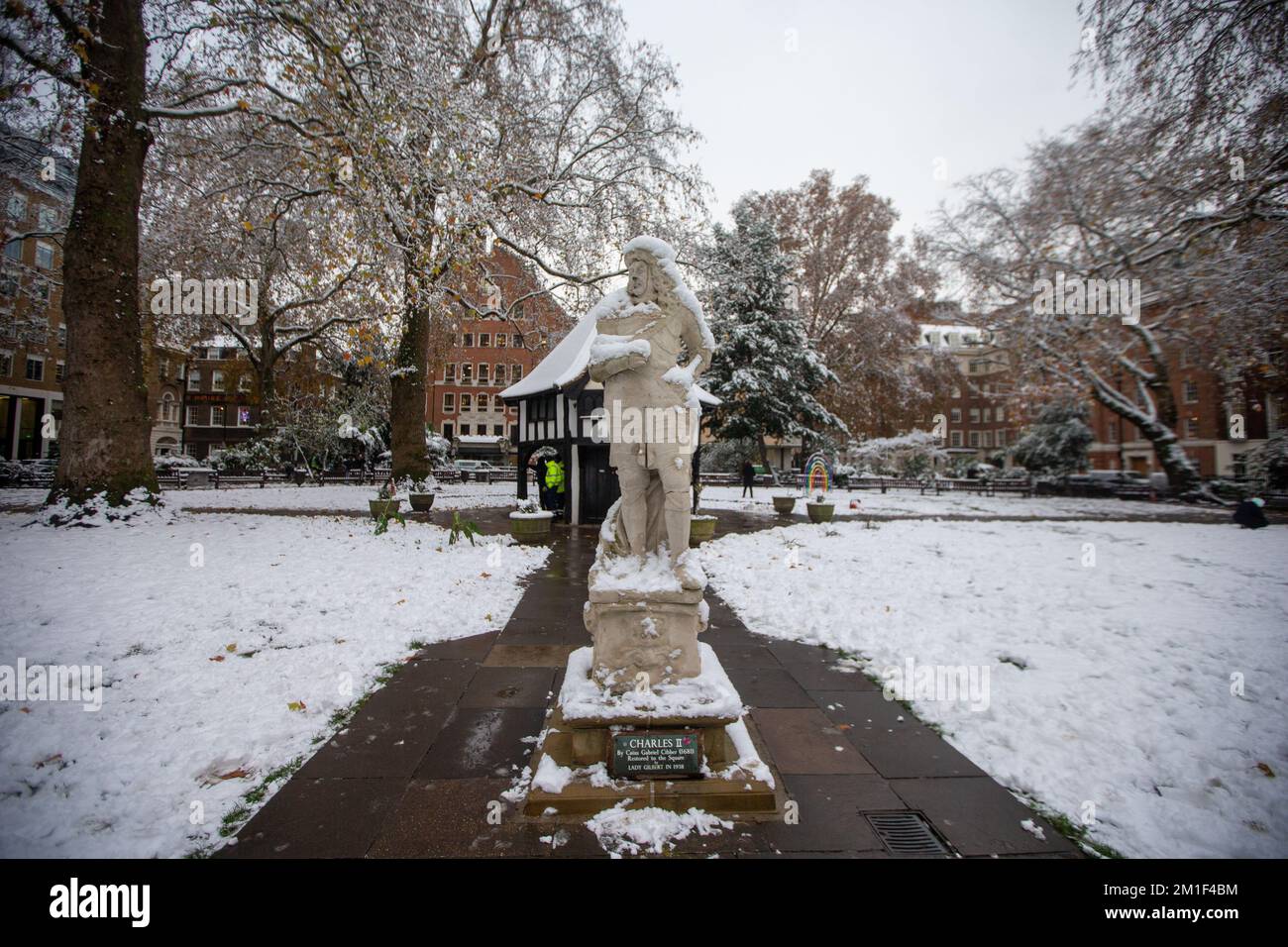 London, England, UK. 12th Dec, 2022. Soho Square is seen after heavy ...