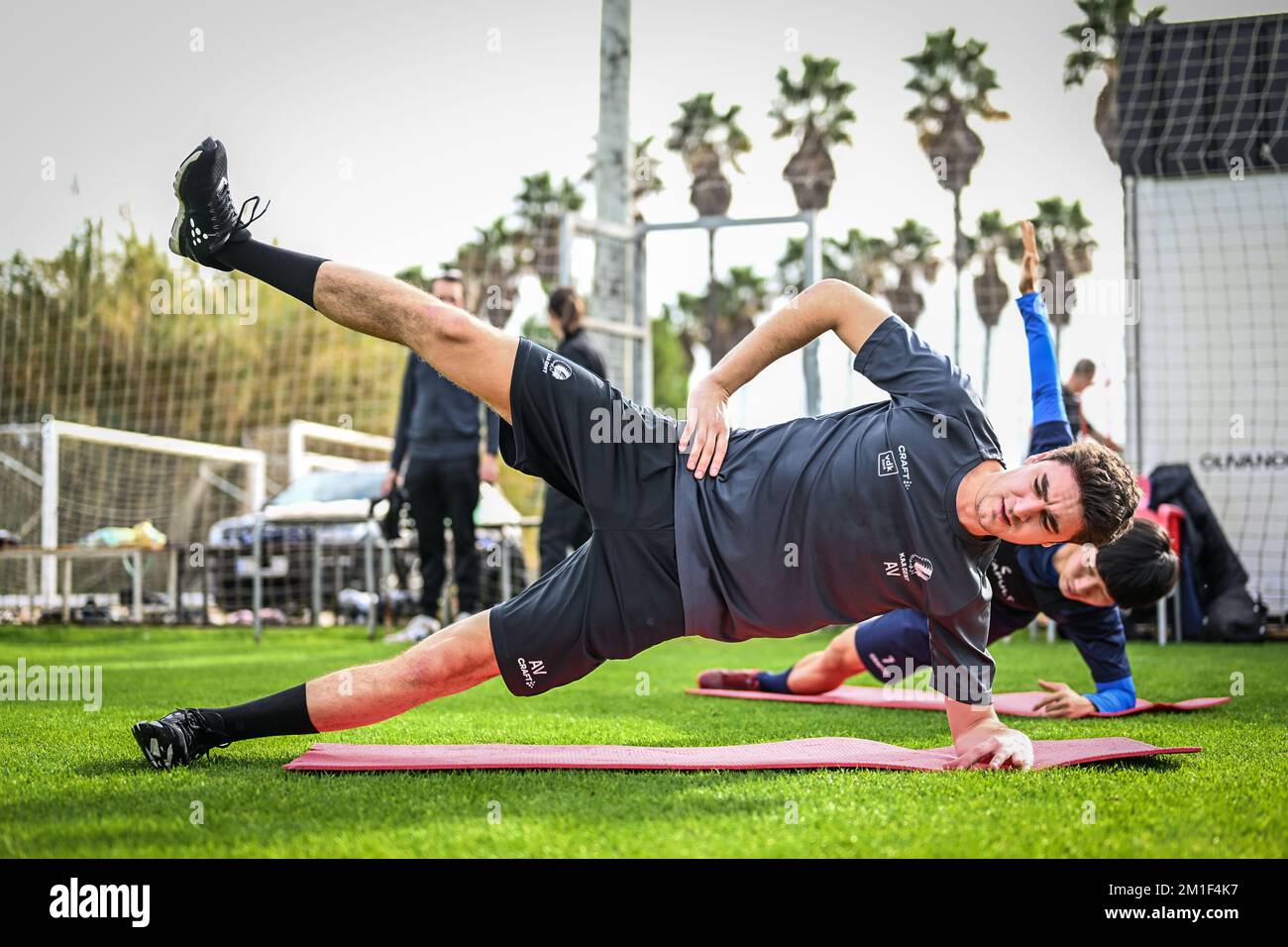 Gent's players pictured during a training session at the winter ...