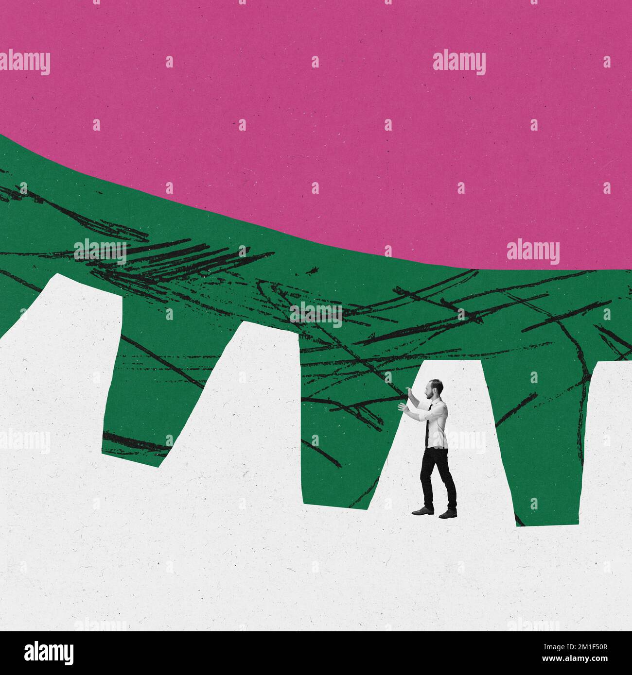 Conceptual contemporary art collage. Ideas, imagination, surrealism ...