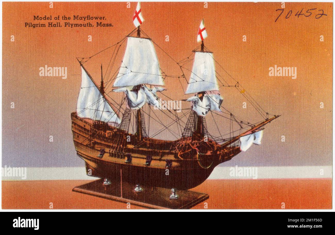 Model of the Mayflower, Pilgrim Hall, Plymouth, Mass. , Model ships ...