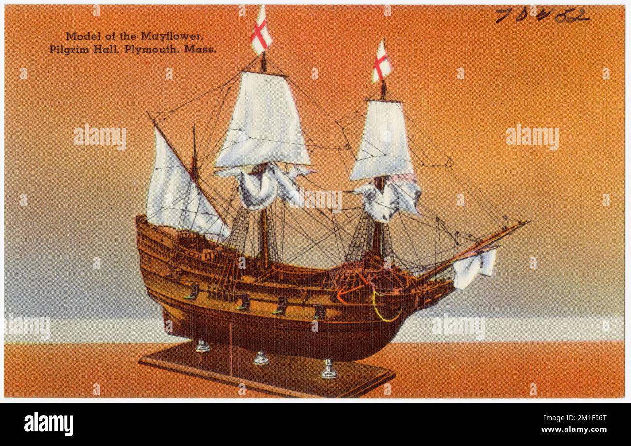 Model of the Mayflower, Pilgrim Hall, Plymouth, Mass. , Model ships ...