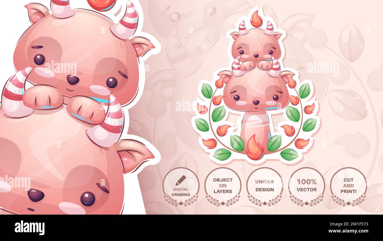 Red devil family - cute cartoon character Stock Vector Image & Art - Alamy