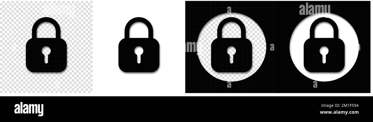 Lock padlock icons set. Vector illustration of security symbols Stock ...