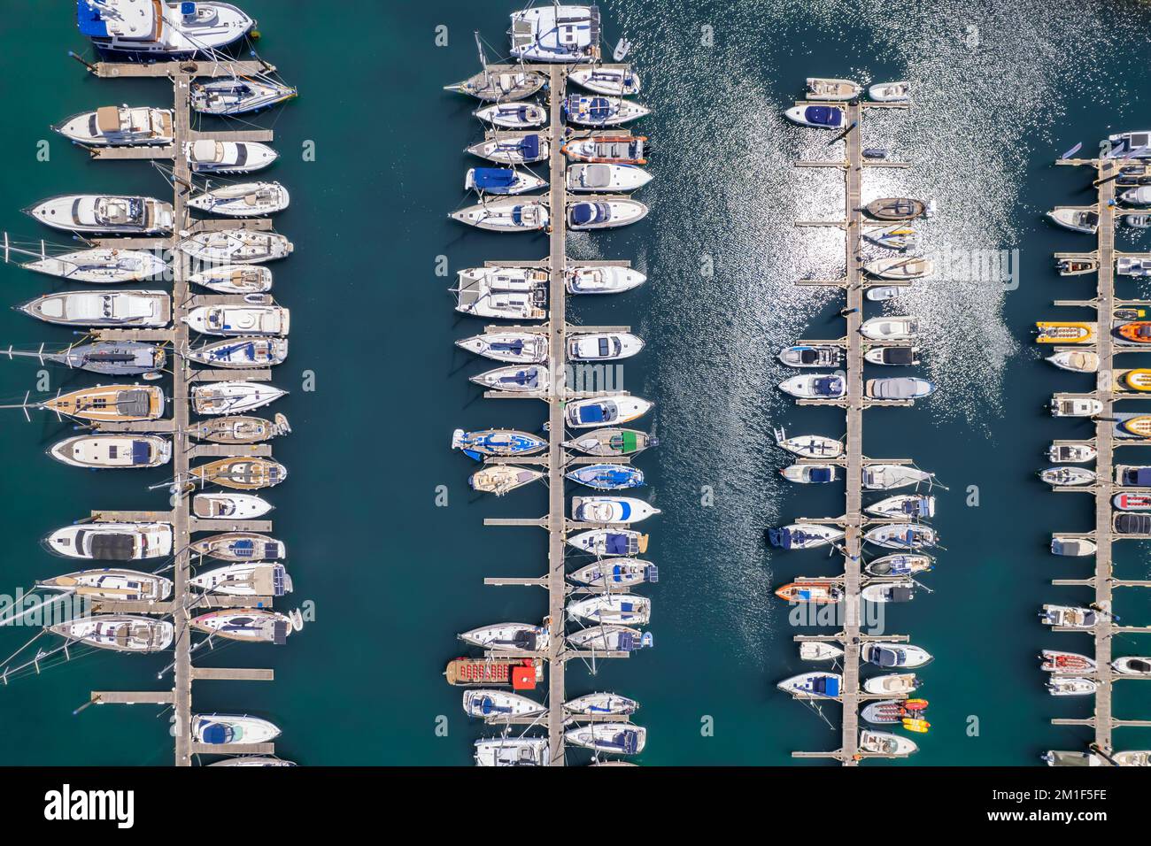 Aerial boats moored in mediterranean hi-res stock photography and ...