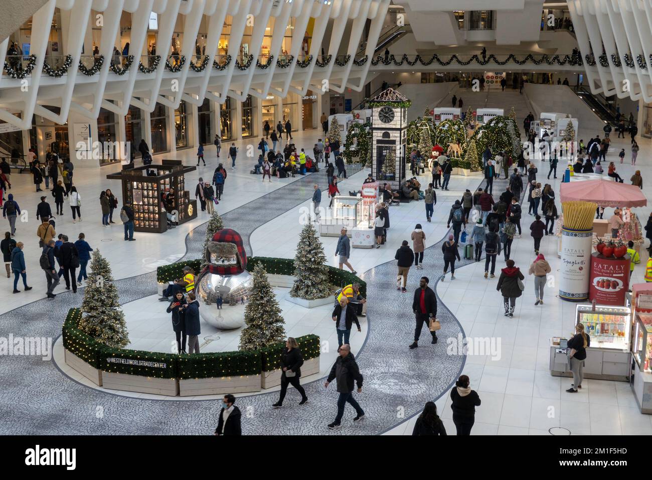 The Oculus at Westfield World Trade Center is decorated for the holiday ...