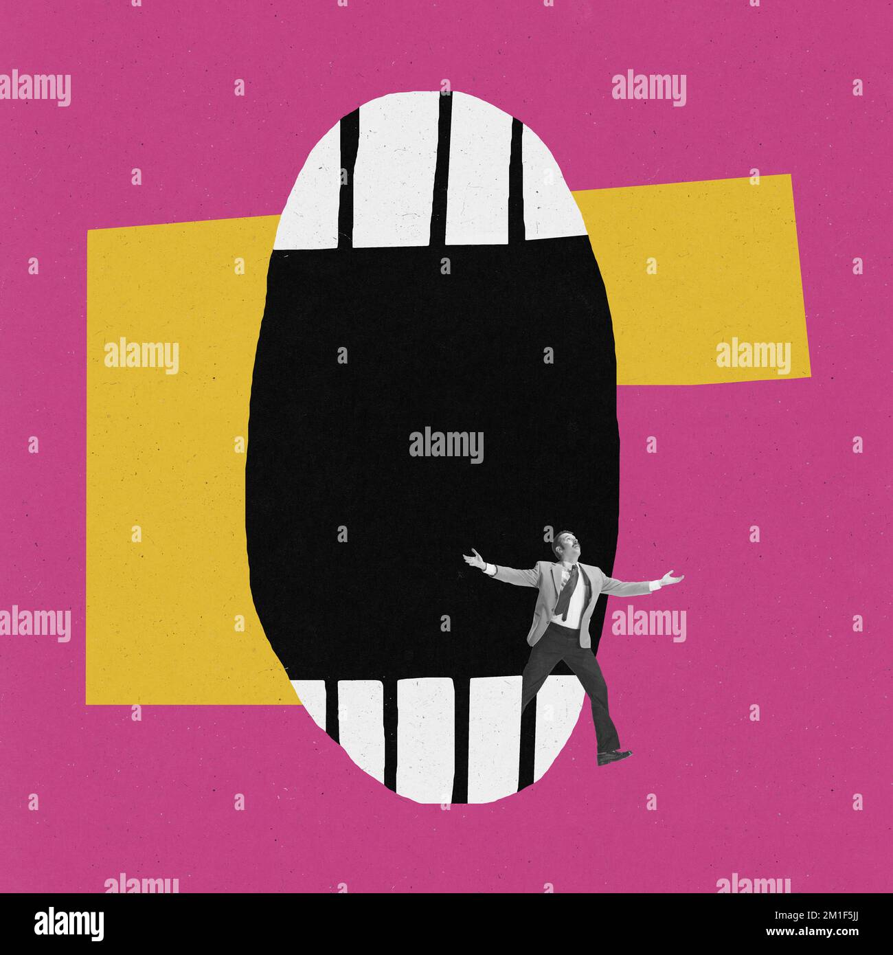 Freedom and independence. Conceptual contemporary art collage. Ideas ...