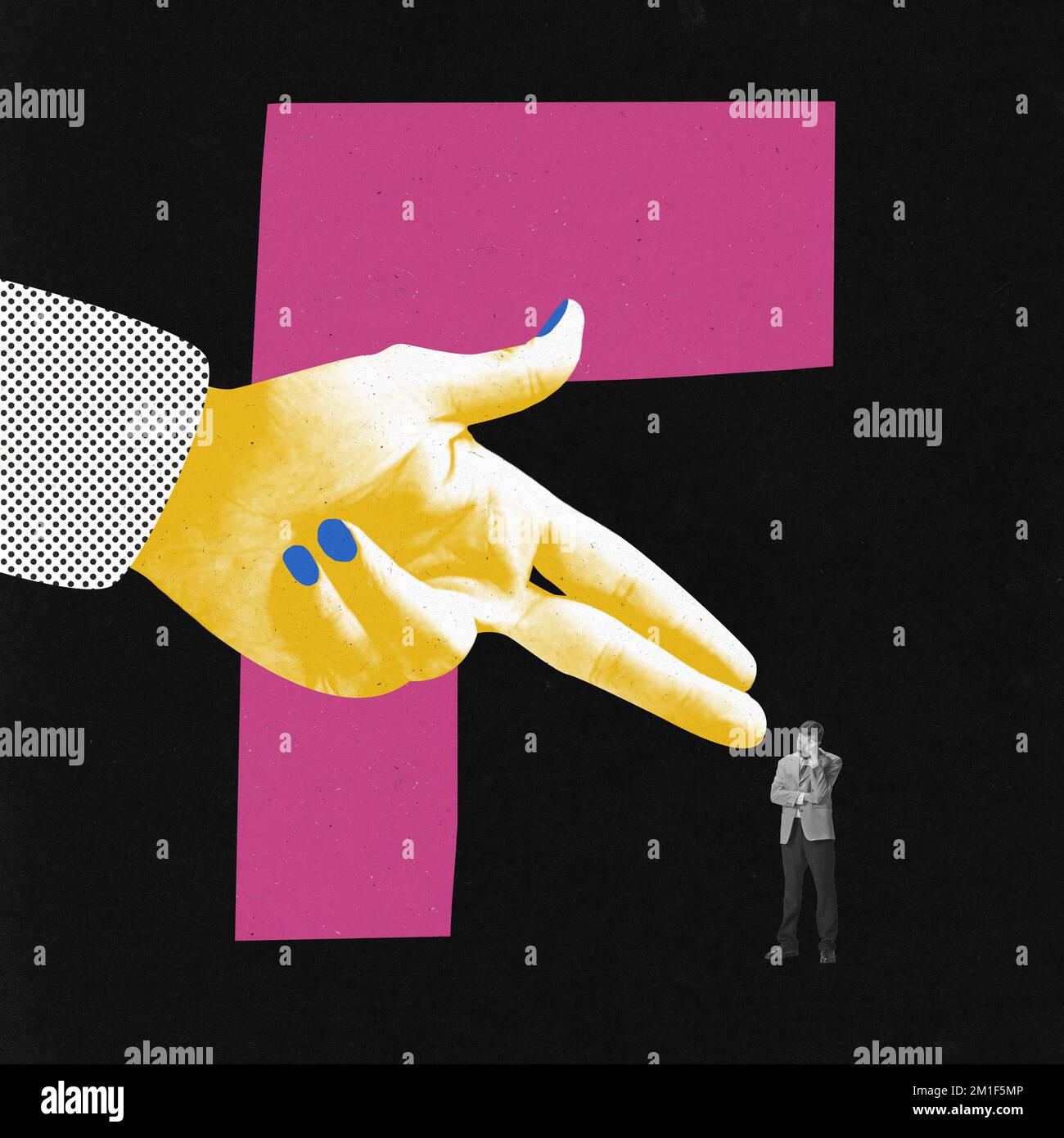 Moral pressure. Conceptual contemporary art collage. Ideas, imagination ...