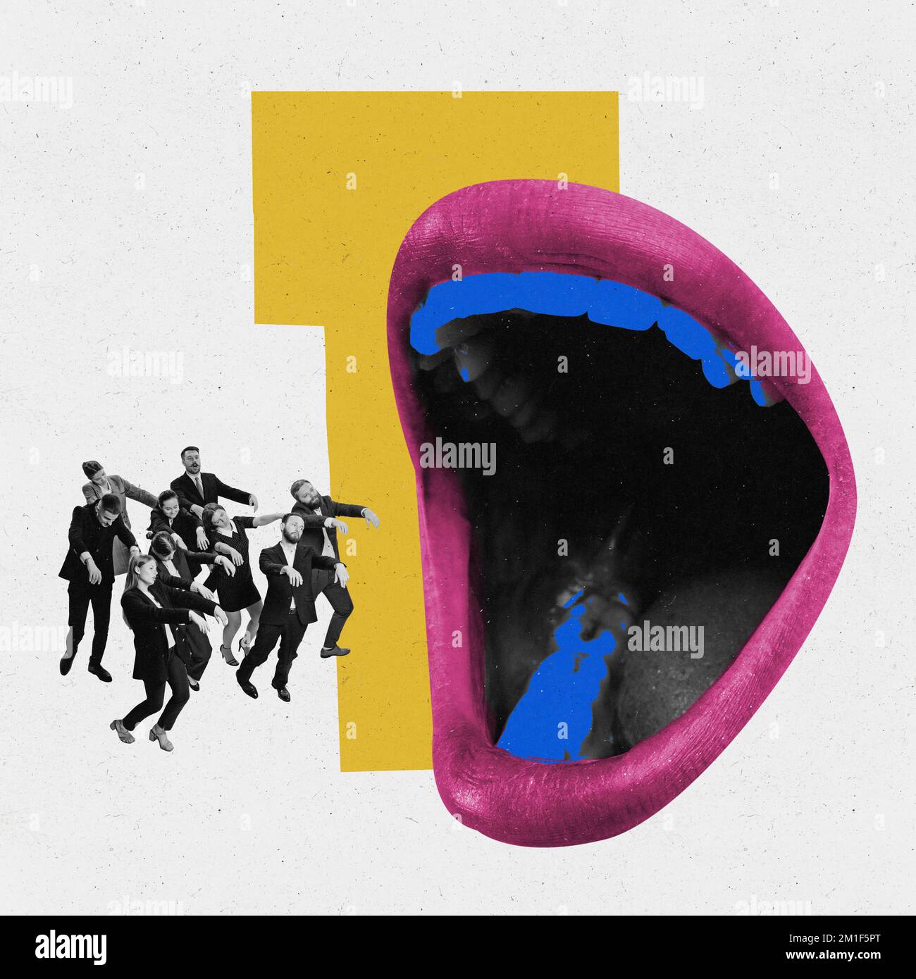 Mass media influence. Conceptual contemporary art collage. Concept of ...