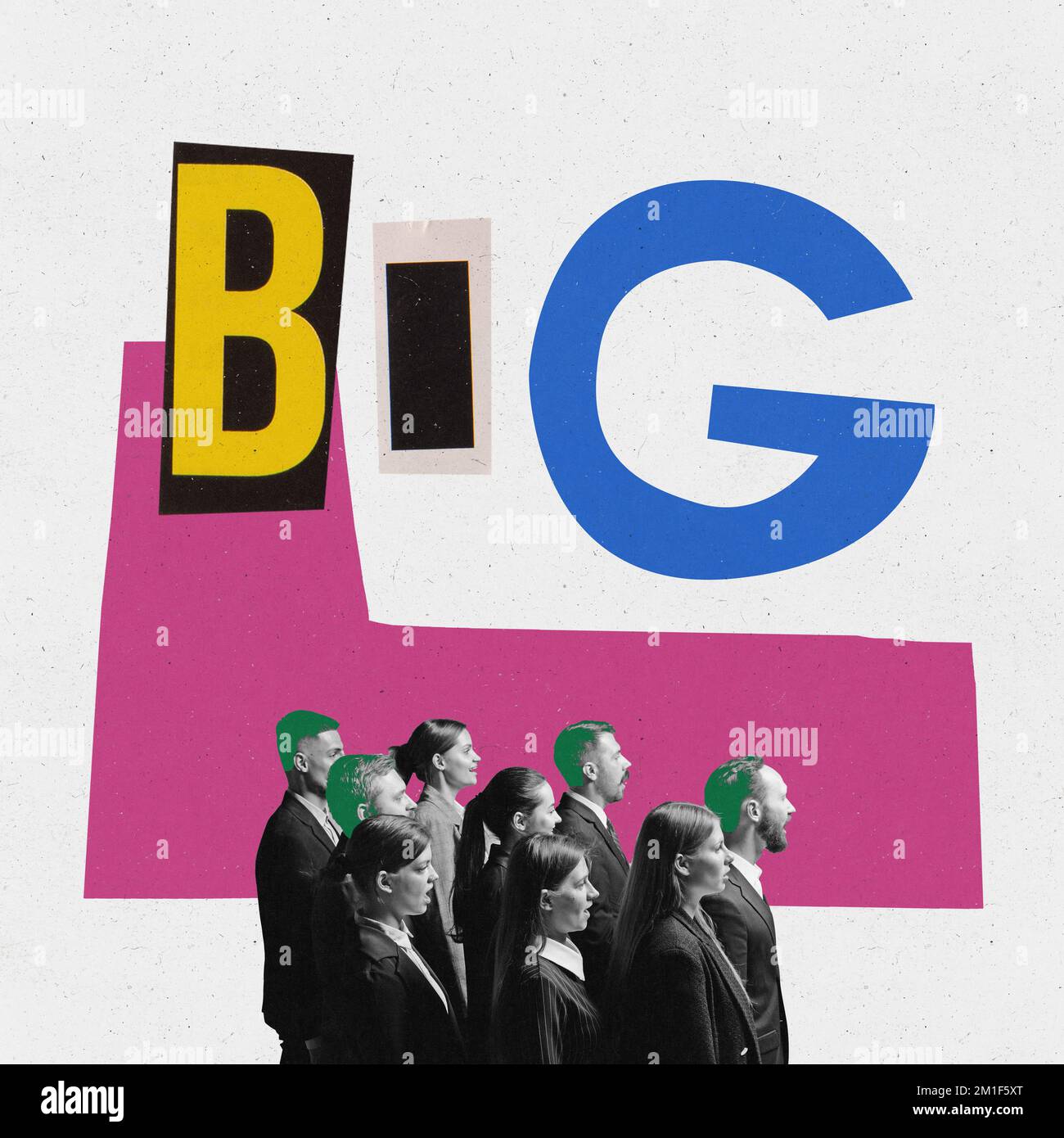 Mass media influence. Conceptual contemporary art collage. Concept of ...