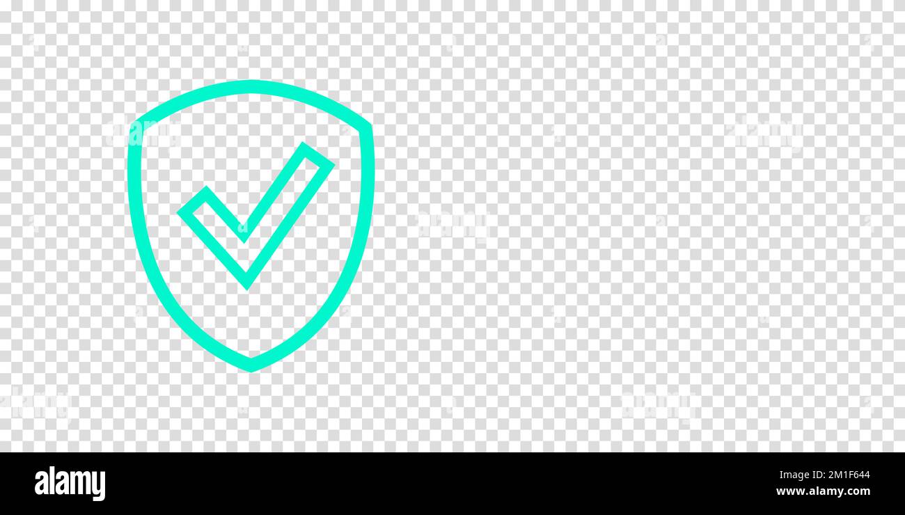 Banner shield check mark icon. Place for your text. Cope space. Vector ...